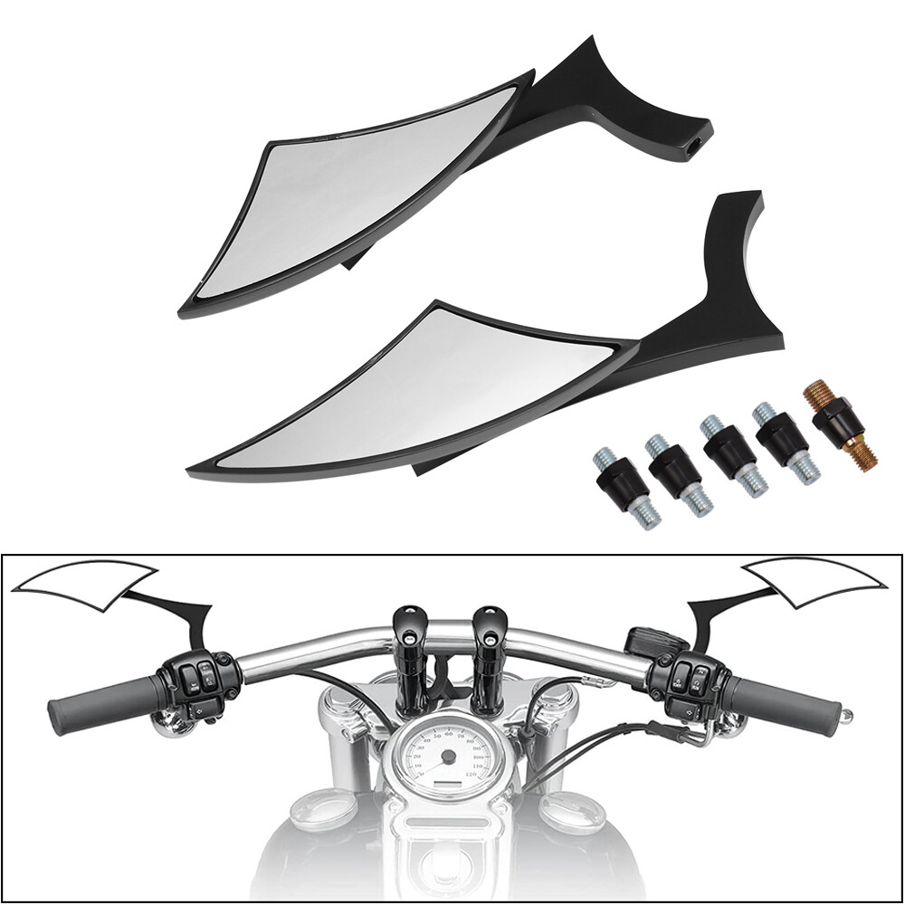 Universal Black Teardrop Custom Rear View Mirrors fit for Harley ...