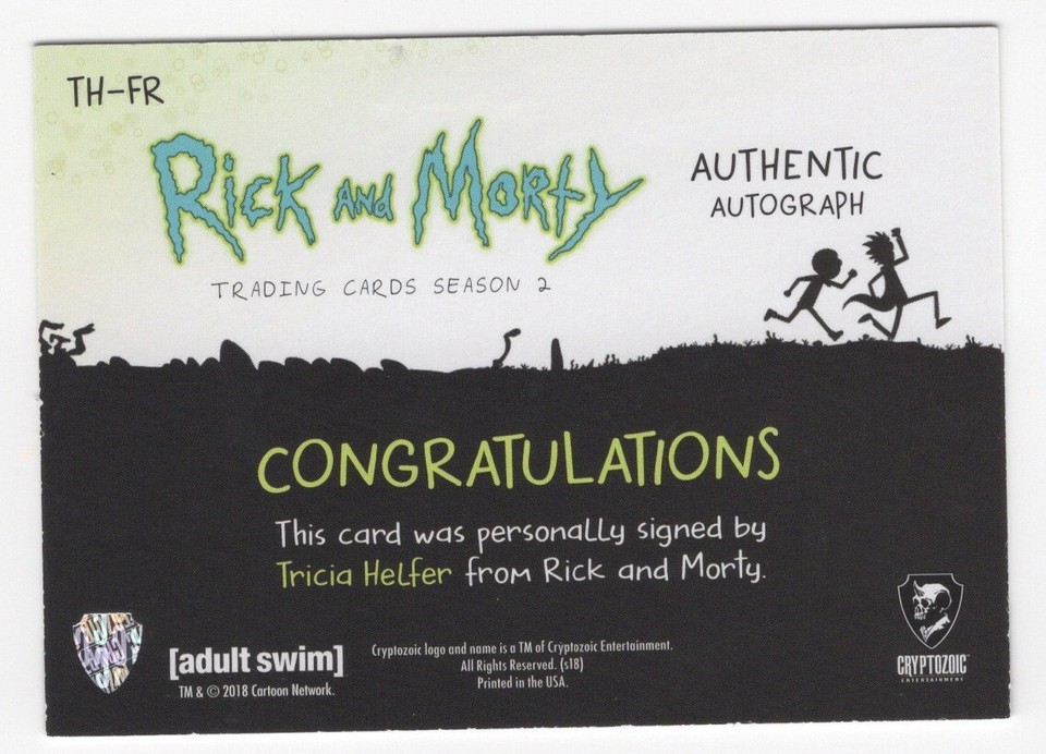 Tricia Helfer Federation Robot RICK AND MORTY Season 2 Autograph Card ...