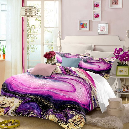 Purple Galaxy Doona Quilt Duvet Cover Set Single/Double/Queen/King Size ...