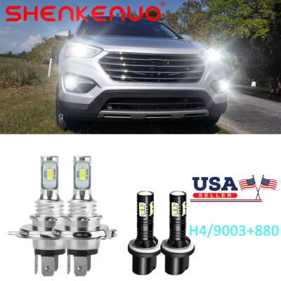 For Ford Focus 2000-2004 H4 880 LED Headlight Bulbs Kit High&Low Beam ...