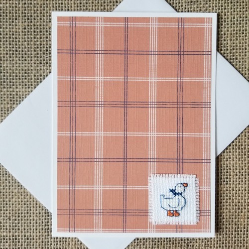 Finished Cross Stitch Country Goose Duck Blank Note Card | eBay