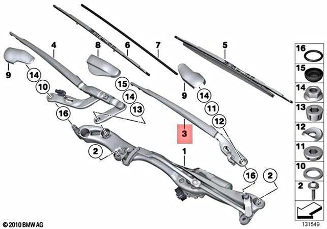 Genuine BMW OEM 61617208691 Wiper Arm Left for sale online | eBay