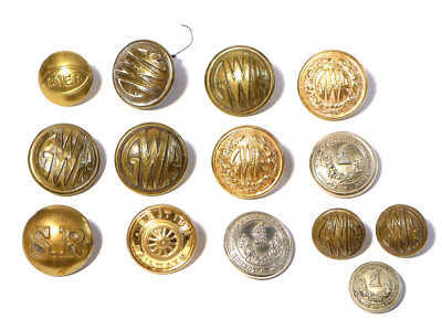 14 x Vintage British Railways GWR SR LNER LM&SR Railway Uniform Buttons ...