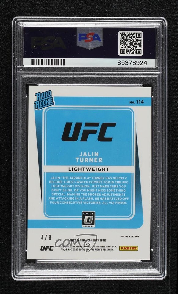 2022 Donruss Optic UFC Lucky Envelopes Prizm /8 Jalin Turner PSA 8 ...