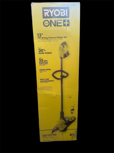 RYOBI 18V 13 in. Battery String Trimmer/Edger with 4.0 Ah Battery ...