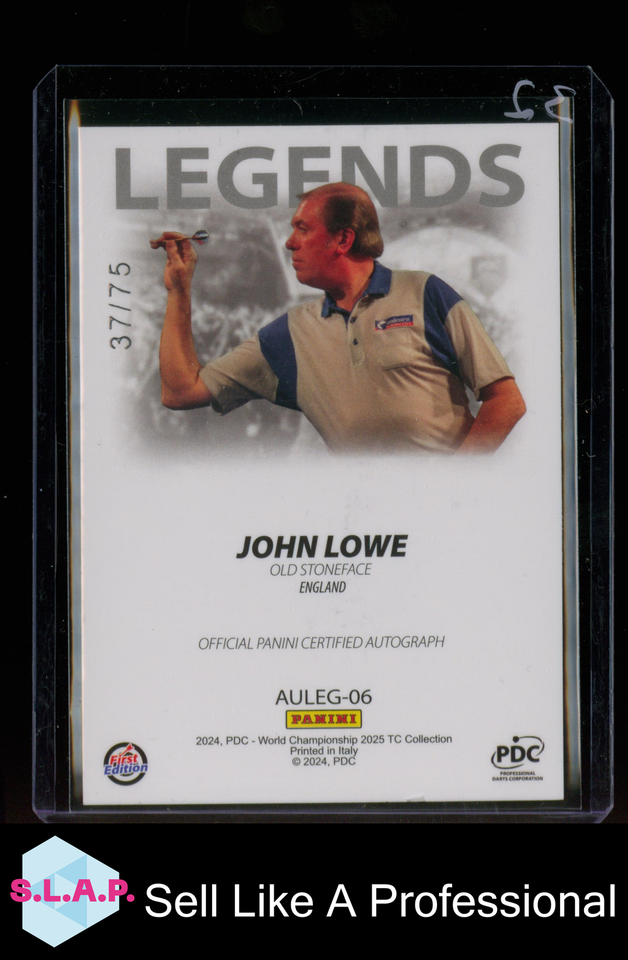 JOHN LOWE OLD STONEFACE 37/75 PANINI AULEG-06 2024 1ST ED PDC LEGENDS ...