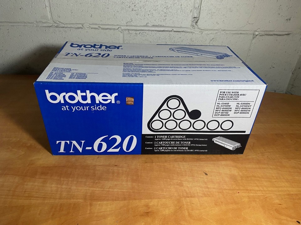 NEW SEALED!!! GENUINE Brother TN-620 Black Toner Cartridge TN620 FREE ...