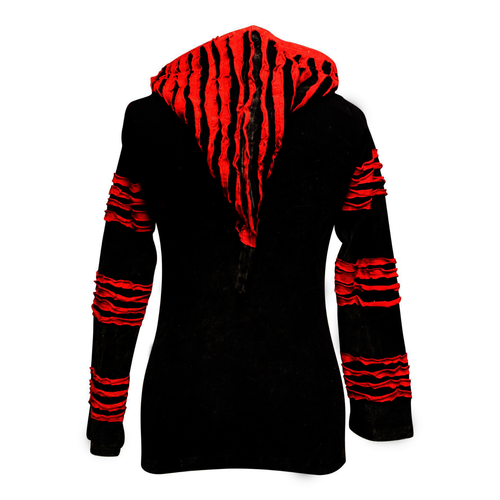Women's Gothic Style Hippie Razor Cut Winter Zip Up Hoodie Jacket | eBay