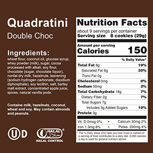 Loacker Quadratini Premium Double Choc Wafer Cookies, 250g/8.82oz ...