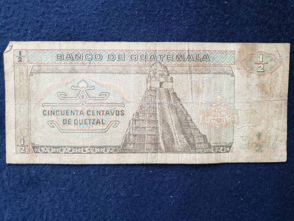 Guatemala 1/2 Quetzal Banknote Currency Paper Money 1986 | eBay