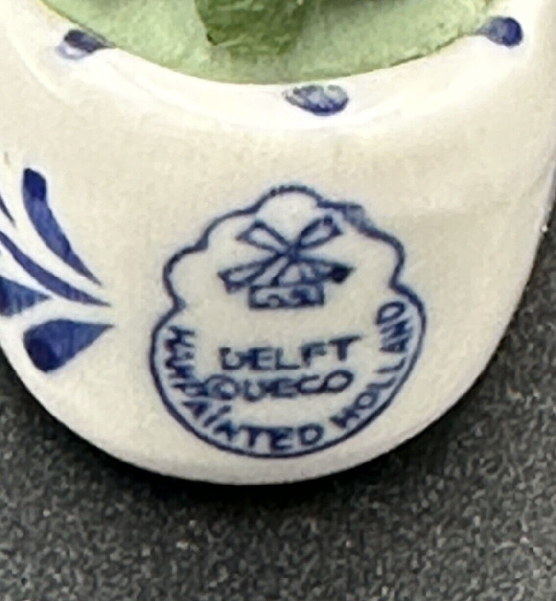 Hand-painted Delft Deco Holland Blue & White Porcelain Clog w/ Tulips ...