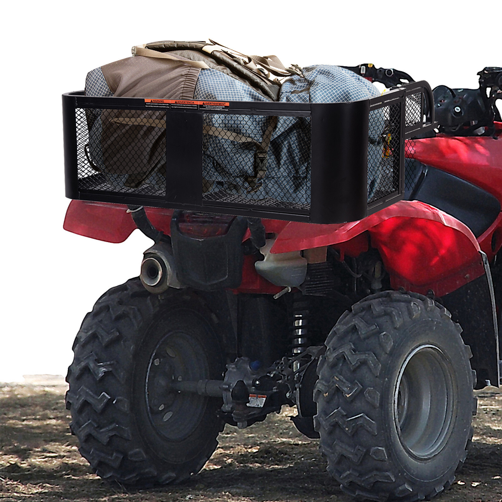 ATV/UTV Drop Basket Universal Steel Cargo Storage Rack ATV Rear Storage ...