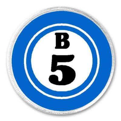 B 5 B5 Bingo Ball - 3" Sew / Iron On Patch Game Hobby Number Board ...