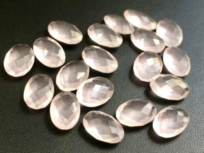8x12mm Rose Quartz Oval Gemstones, Oval Rose Quartz Double Side Faceted ...