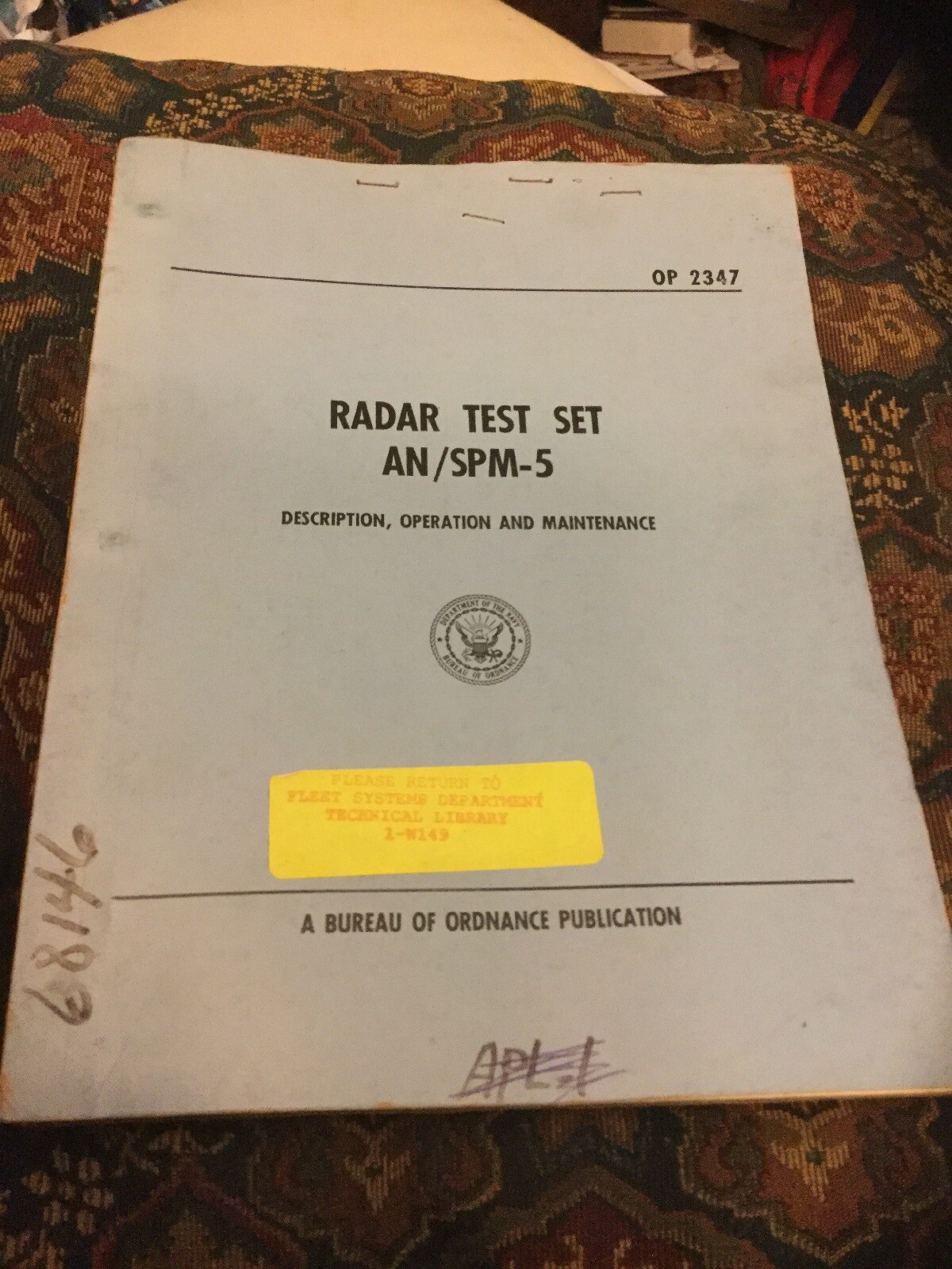 Radar Test Set AN/SPM-5 Description,operation And Maintenance 1959 | eBay