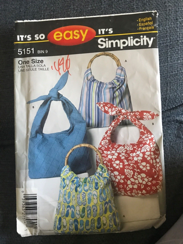 Simplicity 5151 Quick Easy Purse Bag Sewing Pattern Uncut for sale online | eBay