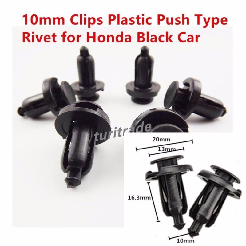 100 Pieces 10mm For Honda Clips Plastic Push Rivet Retainer Fastener ...