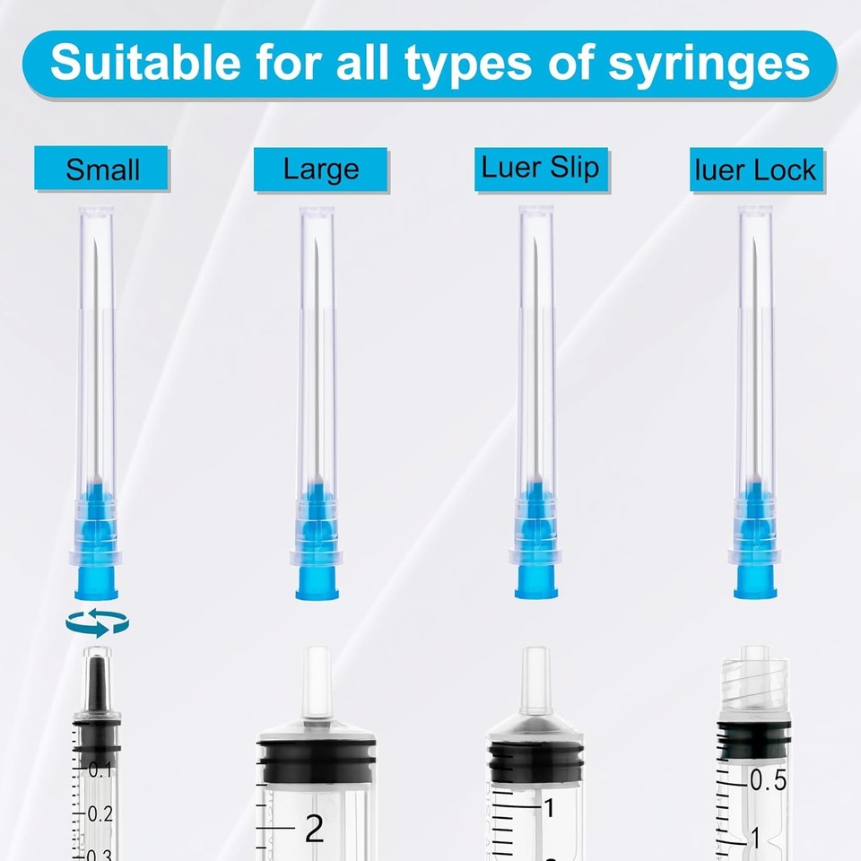 23 Gauge 1.5 Inch Needle 100-Pack,Injection Needles Luer Lock ...