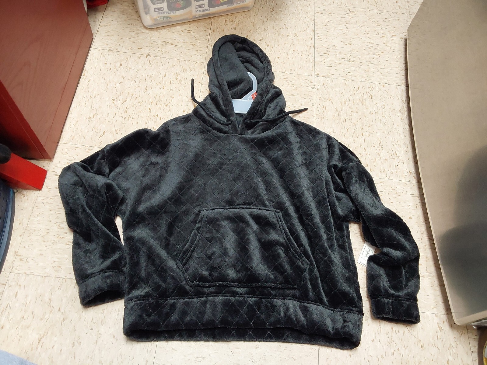 Nwt NoBo No Boundaries Womens Junior Velour Hoody Diamond Pattern Crop ...