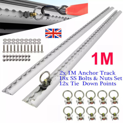 2X Rear Load Cargo Track Rails Locking Liner Bed Hold 12 Tie Down ...