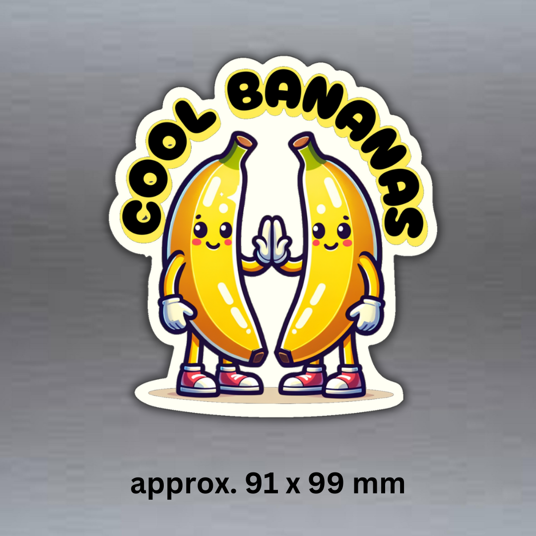 funny vinyl sticker cool bananas 91 x 99 mm (3.6 x 4 inches) | eBay ...