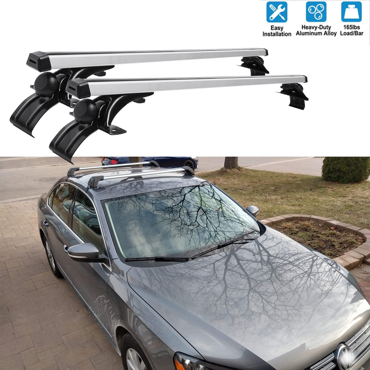 48" Car Top Roof Rack Cross Bar Luggage Cargo Carrier For VW Passat ...
