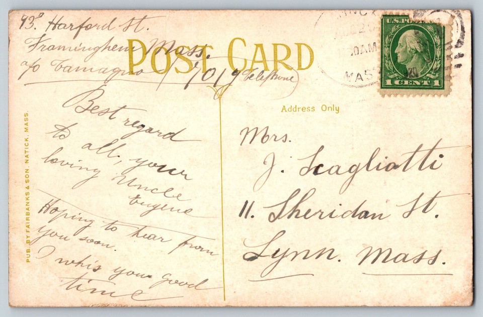 Natick High School Vintage Postcard Massachusetts MA 1910s | eBay