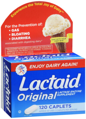 LACTAID CAPLET ORIGINAL 120CT lactase ORAL TABLET 3000 UNIT | eBay