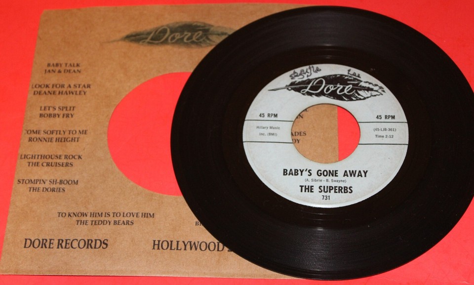 THE SUPERBS "Baby's Gone Away" 1964 SCARCE NORTHERN SOUL on DORE VG++ ...