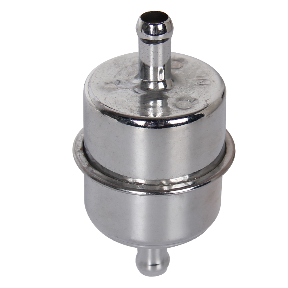 Universal 9746 Chrome Canister Inline Fuel Filter 3/8"Hose Barb 3.85x1.71 Truck | eBay