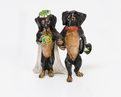 Vintage Enamel Dachshund Dog Wedding Bride & Groom | eBay