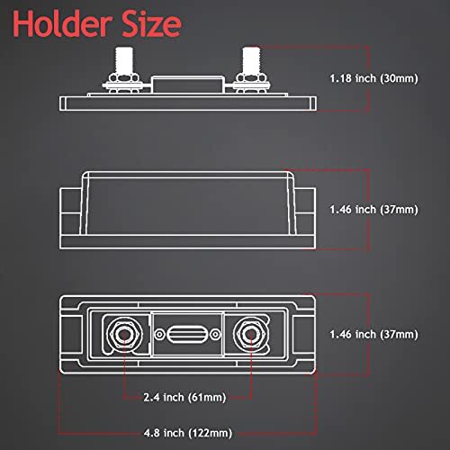 3 Pack 50 Amp Anl Fuse Holder Block 0/2/4/8 Gauge Awg Car Audio 50a 1/0 ...