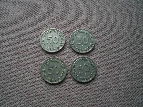 4 x 50 Pfennig Münzen Bank deutscher Länder 1949 DFGJ | eBay.de