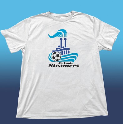 NEW VINTAGE ST. LOUIS STEAMERS SOCCER SHORT SLEEVE T SHIRT, MISL RETRO ...