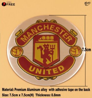 MANCHESTER UNITED Badges Metal Sticker Emblems film covered 7.5CM Best ...
