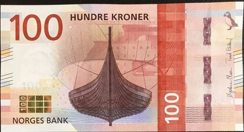 2016 Norway 100 Kroner Circulated Banknote.100 Norwegian Kroner ...