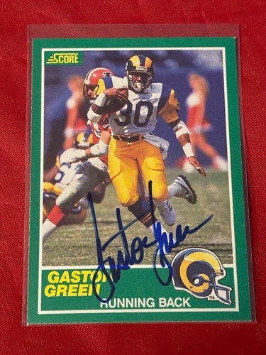GASTON GREEN RAMS 1989 SCORE 1000 YARD RUSHER SIGNED AUTO FOOTBALL CARD ...