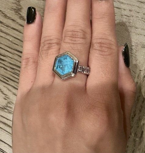 Bomb Party Ring 7 RG19203 Where Love Once Slept Blue Quartz Rhodium ...