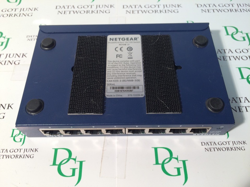 NETGEAR ProSafe 8 Port 10/100 Switch FS108 v3 No Power Supply | eBay