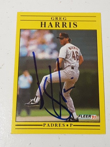Greg Harris San Diego Padres 1991 Fleer Autograph Card #531 READ ...