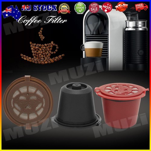 AU 3pcs Refillable Reuse Coffee Capsule Filters for Nespresso Machine ...