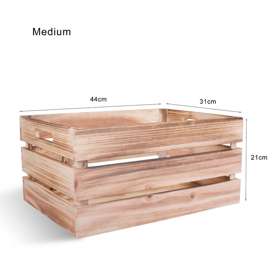 Wickerfield Large Vintage Wooden Apple Crates Display Storage Box Xmas ...