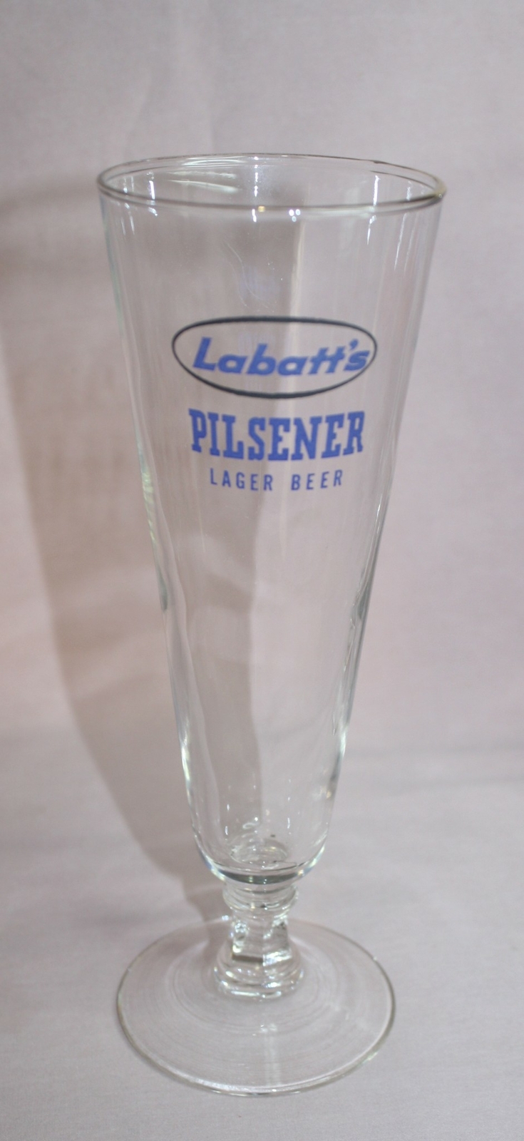 VINTAGE LABATT'S PILSNER LAGER BEER TAPERED DRINKING GLASS 8 OZ. FOOTED ...