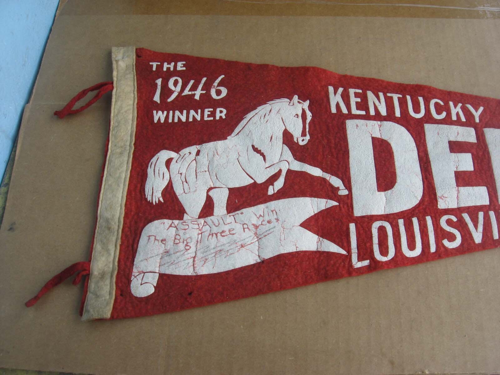 1946 KENTUCKY DERBY WINNER PENNANT LOUISVILLE HORSE RACE RACING | eBay