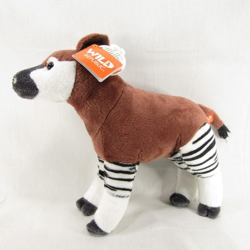 Wild Republic OKAPI 13" Standing Plush Zebra Legs Brown Stuffed Animal ...