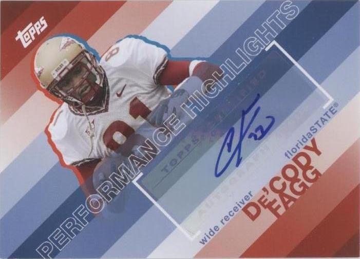 2008 Topps - Performance Highlights De'Cody Fagg #THA-DF Autographs (AU ...