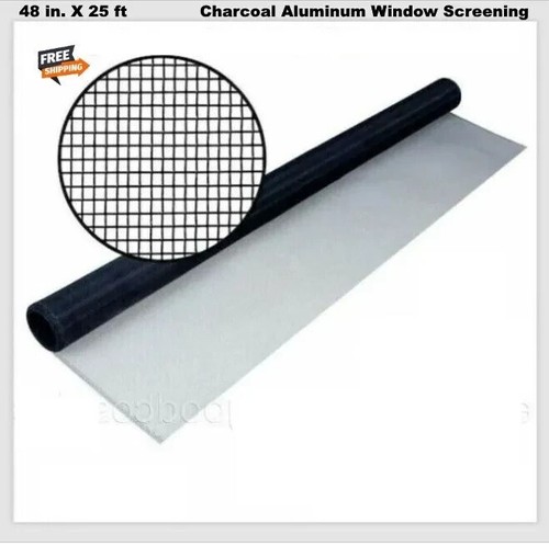 Charcoal Aluminum Screen Wire 48 in. X 25 ft Bug Insect Door Window ...
