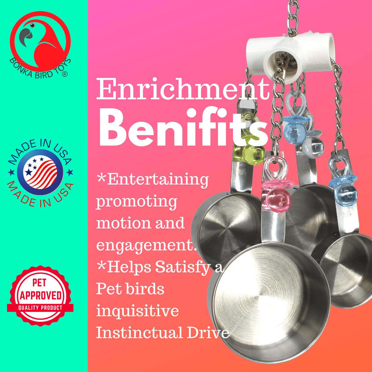 Bonka Bird Toys 1750 Clacker Medium parrot cage toy cages african grey ...