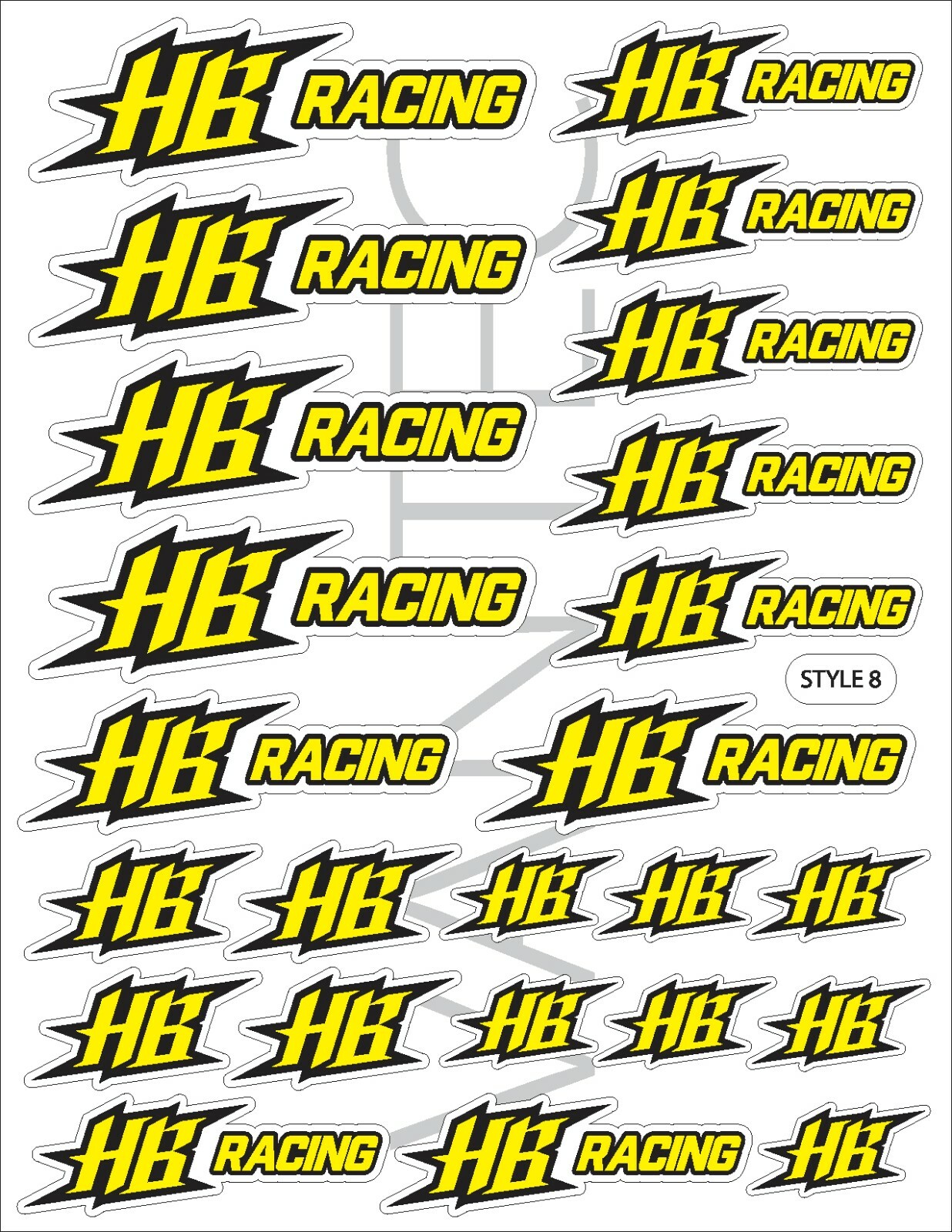 HB Racing RC Sticker Decal electric buggy cars truck D418 RGT8-E | eBay
