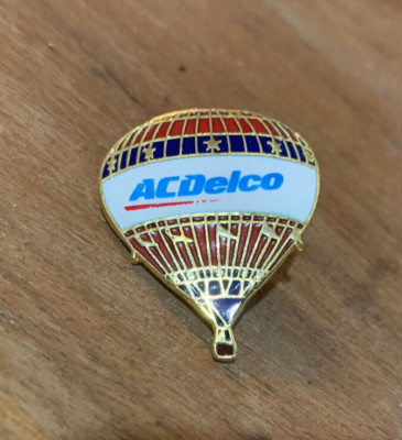 AC Delco Lapel Pin & Back,Hot Air Balloon,Gold Color With Red,White ...